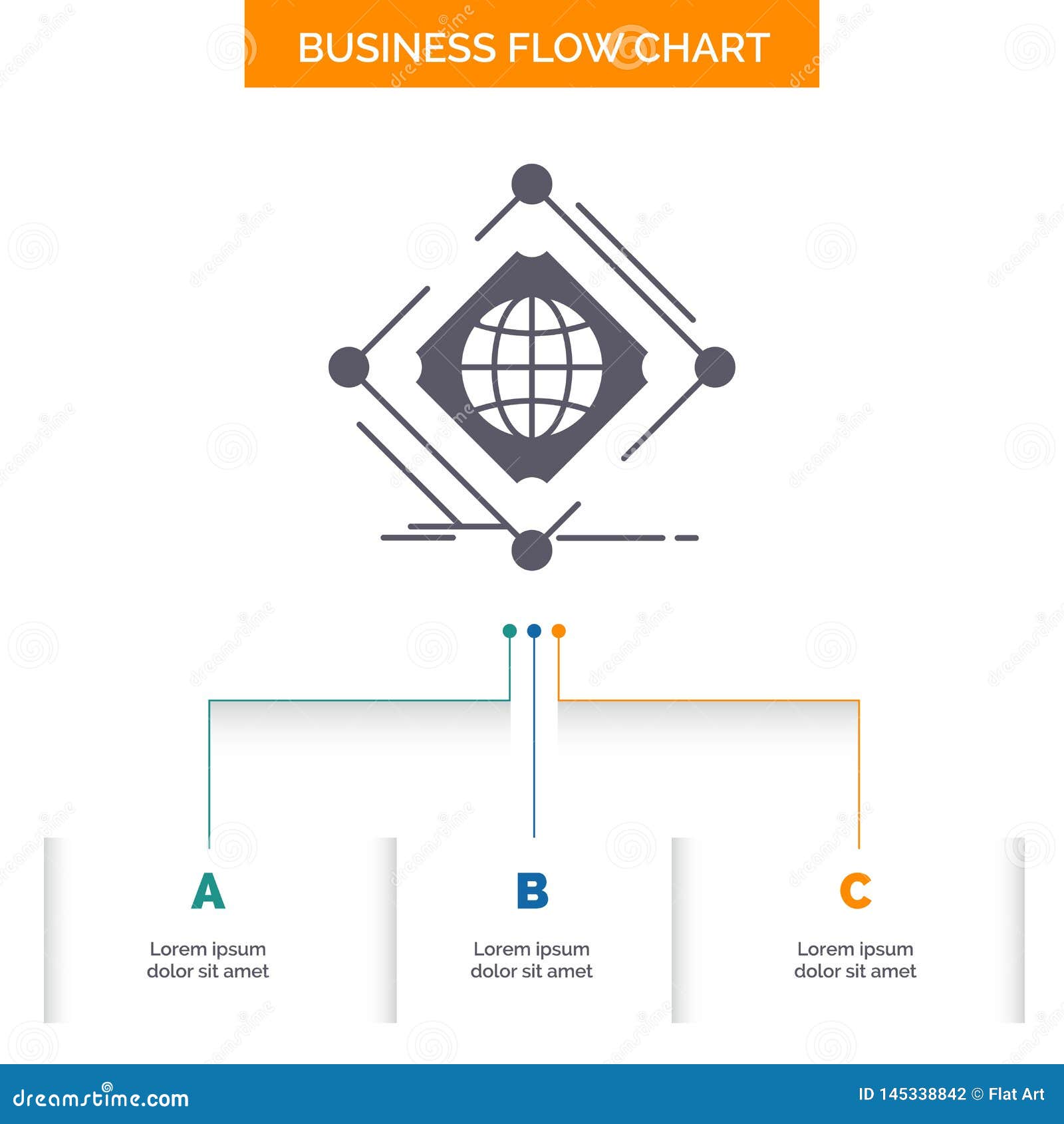 Complex, Global, Internet, Net, Web Business Flow Chart Design with 3 ...