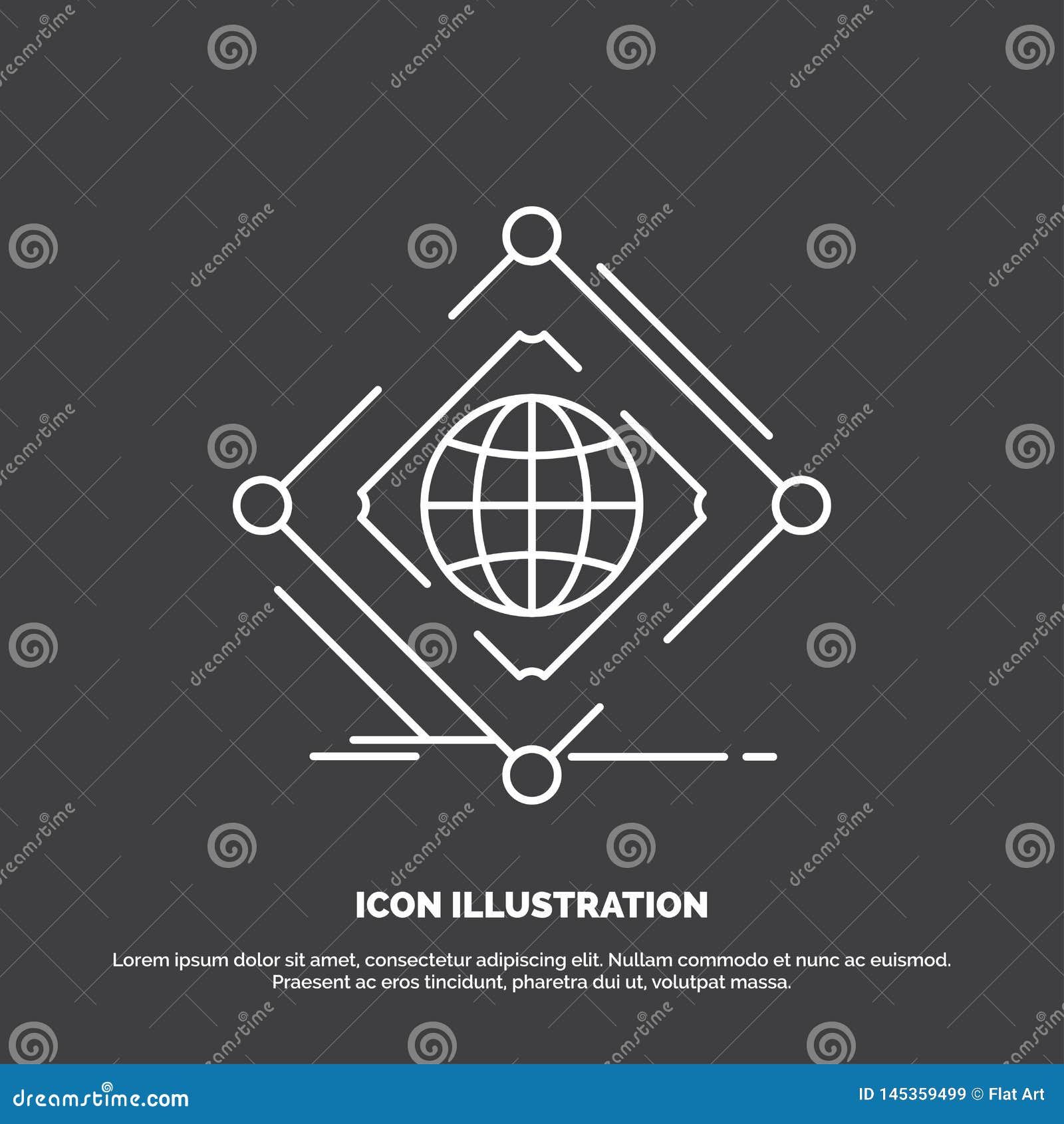 Complex, Global, Internet, Net, Web Icon. Line Vector Symbol for UI and UX, Website or Mobile ...