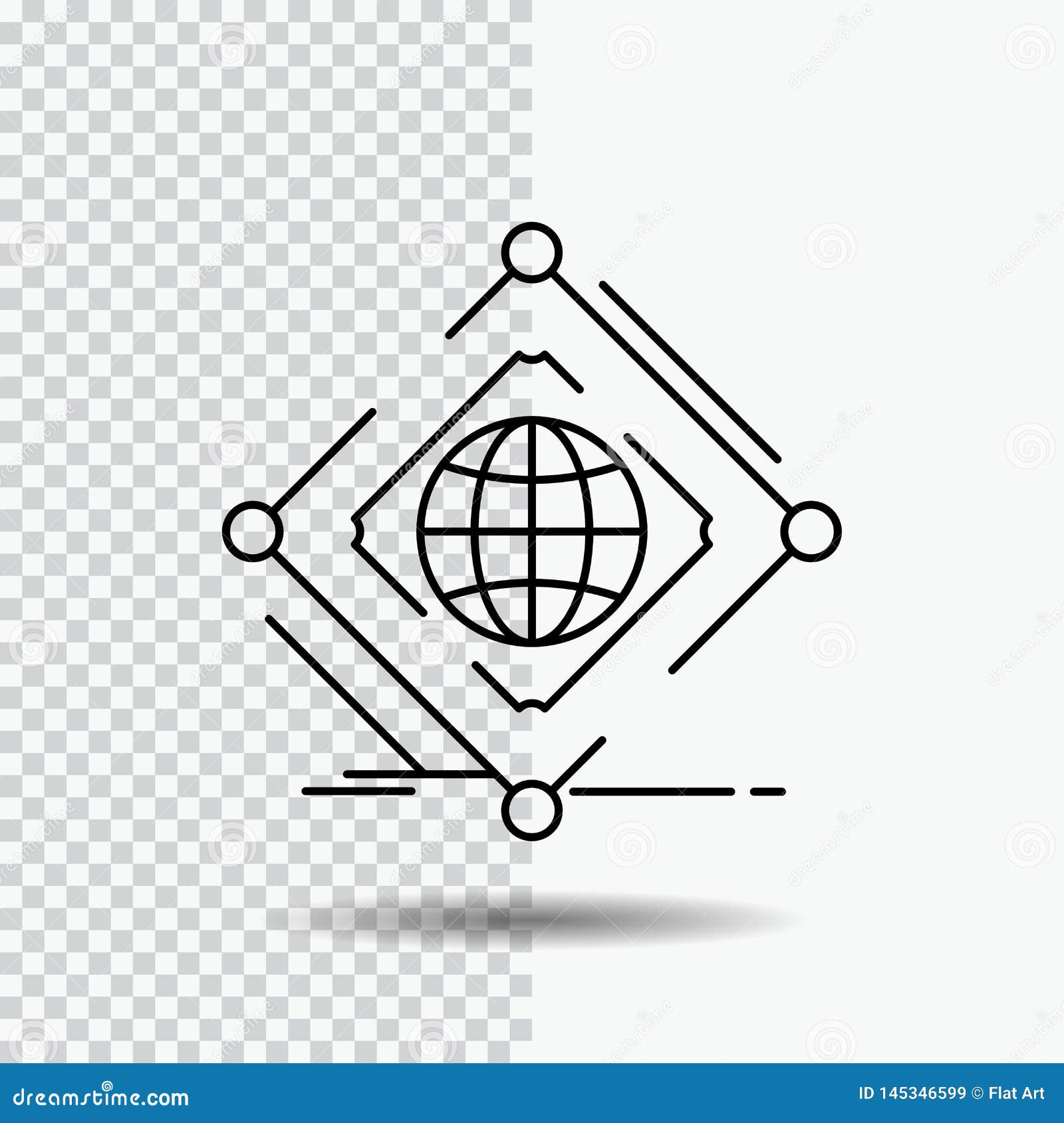 Complex, Global, Internet, Net, Web Line Icon on Transparent Background ...