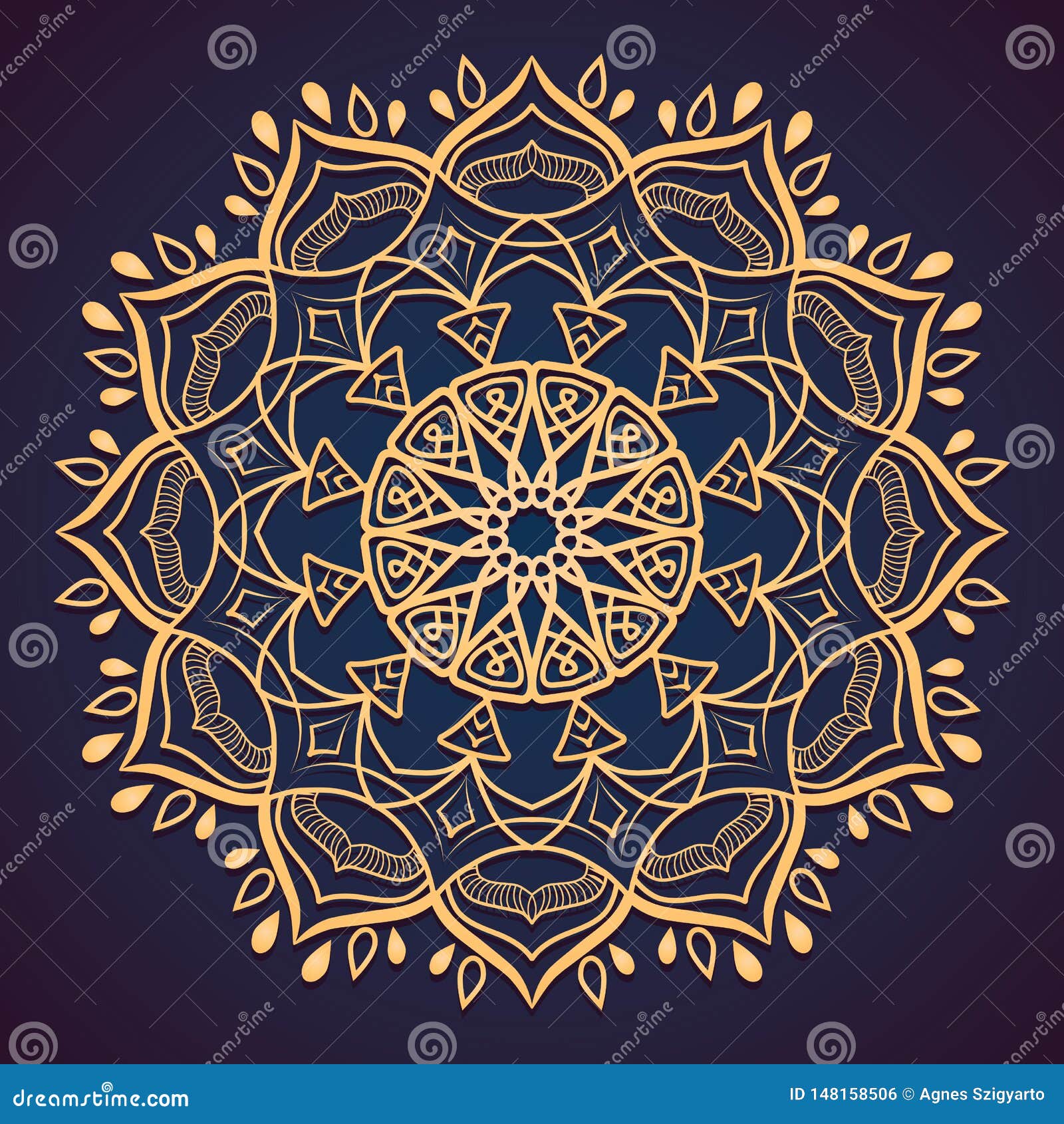 Complex Golden Mandala Pattern Stock Vector - Illustration of abstract ...