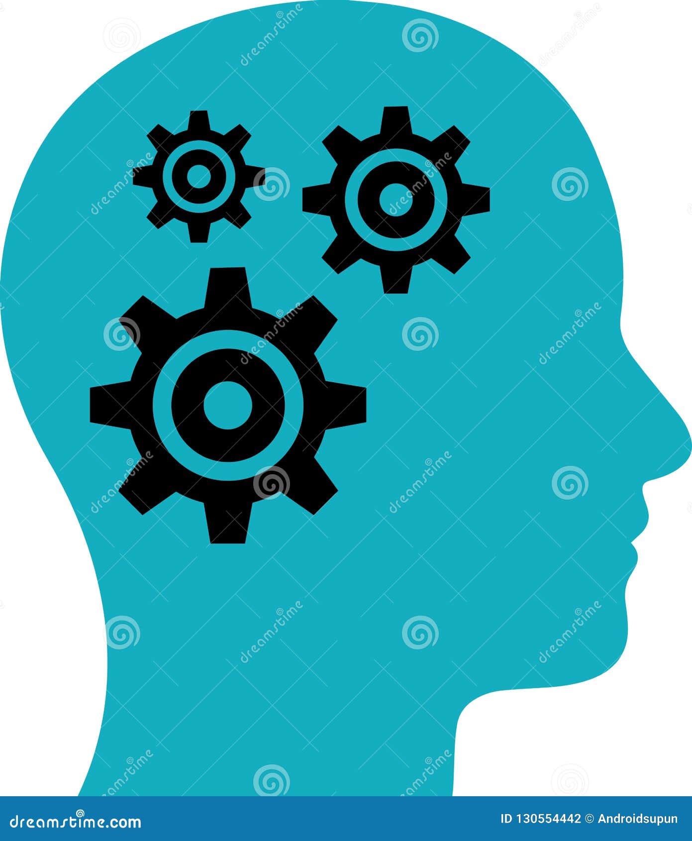 Brain settings stock vector. Illustration of skull, brush - 130554442