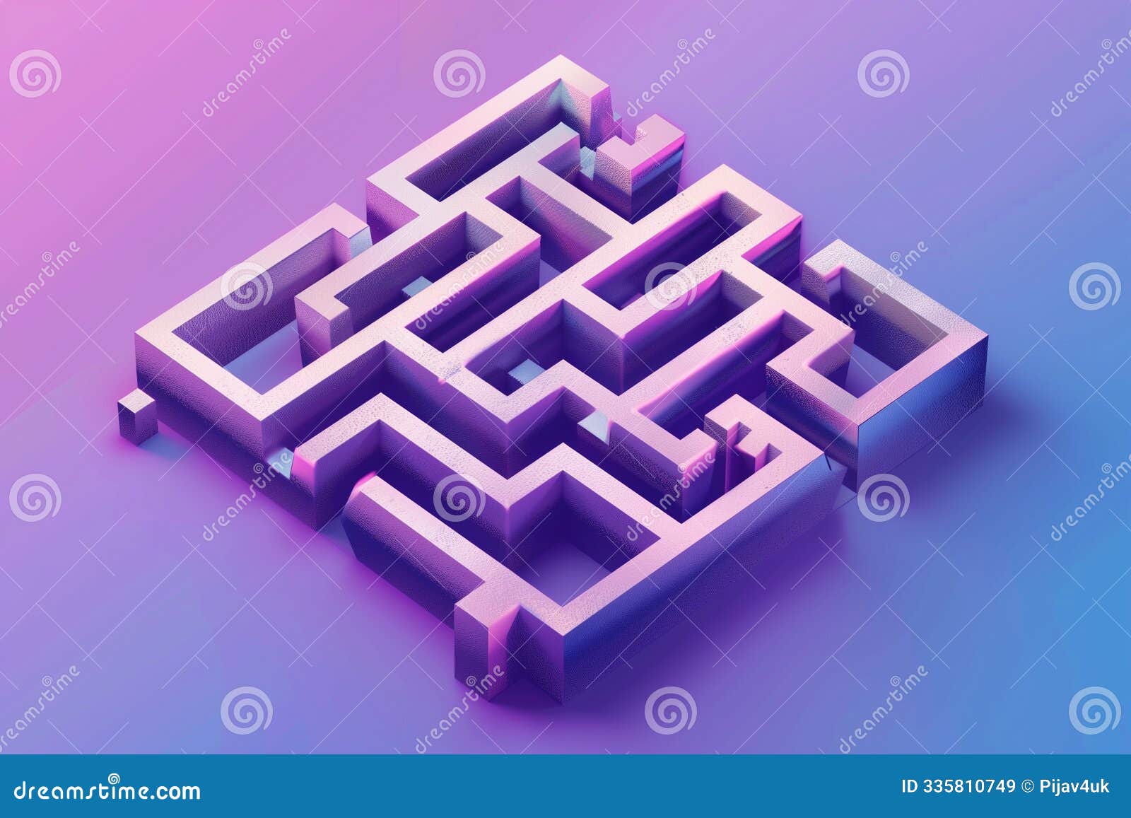 Complex Illustration of Maze and Puzzle with Riddle Shapes and Exit ...
