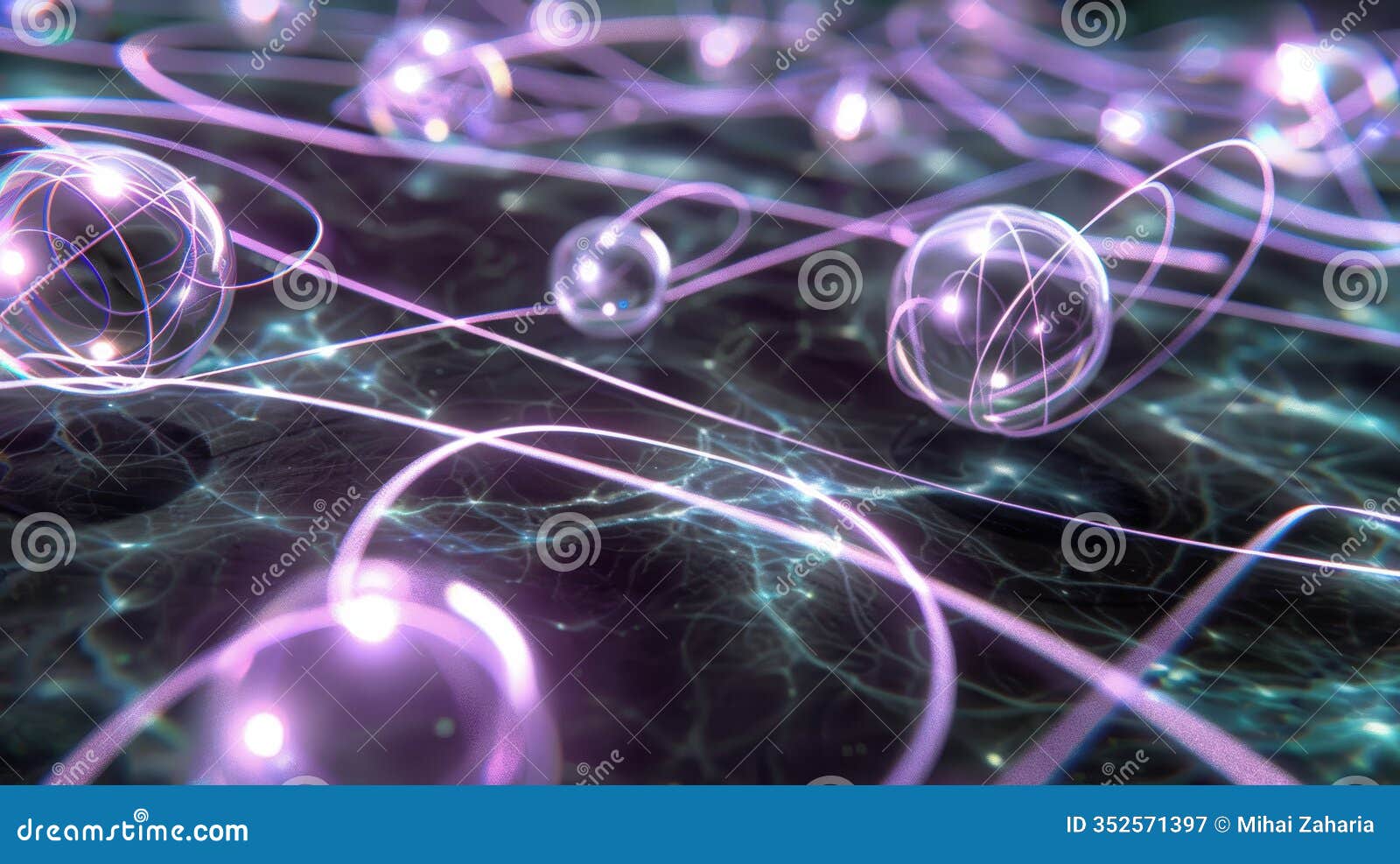 Complex Interactions of Particles in a Quantum Field Stock Illustration ...