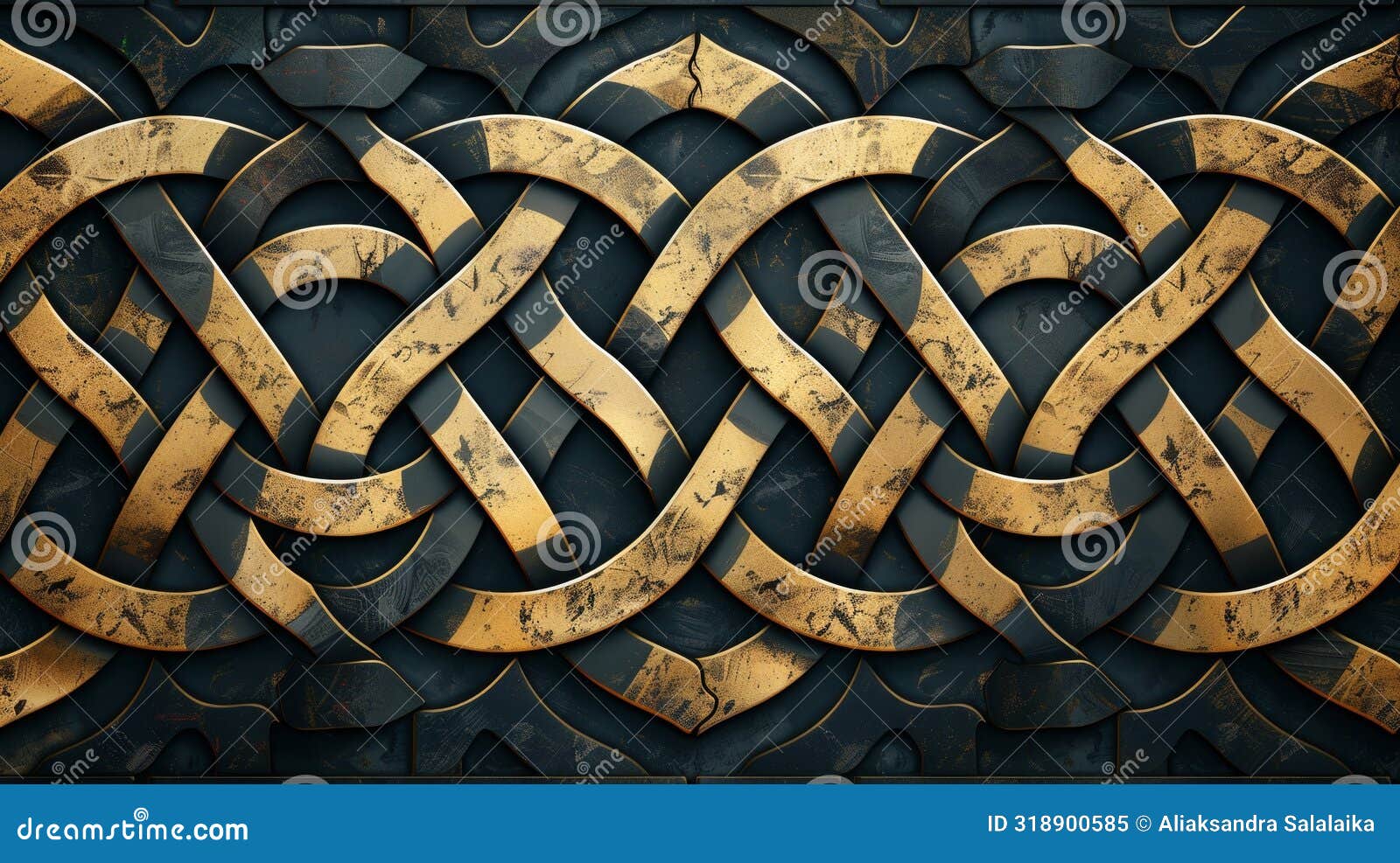 Celtic Knot Art, Complex Interwoven Lines On Celtic Knot Backdrop ...