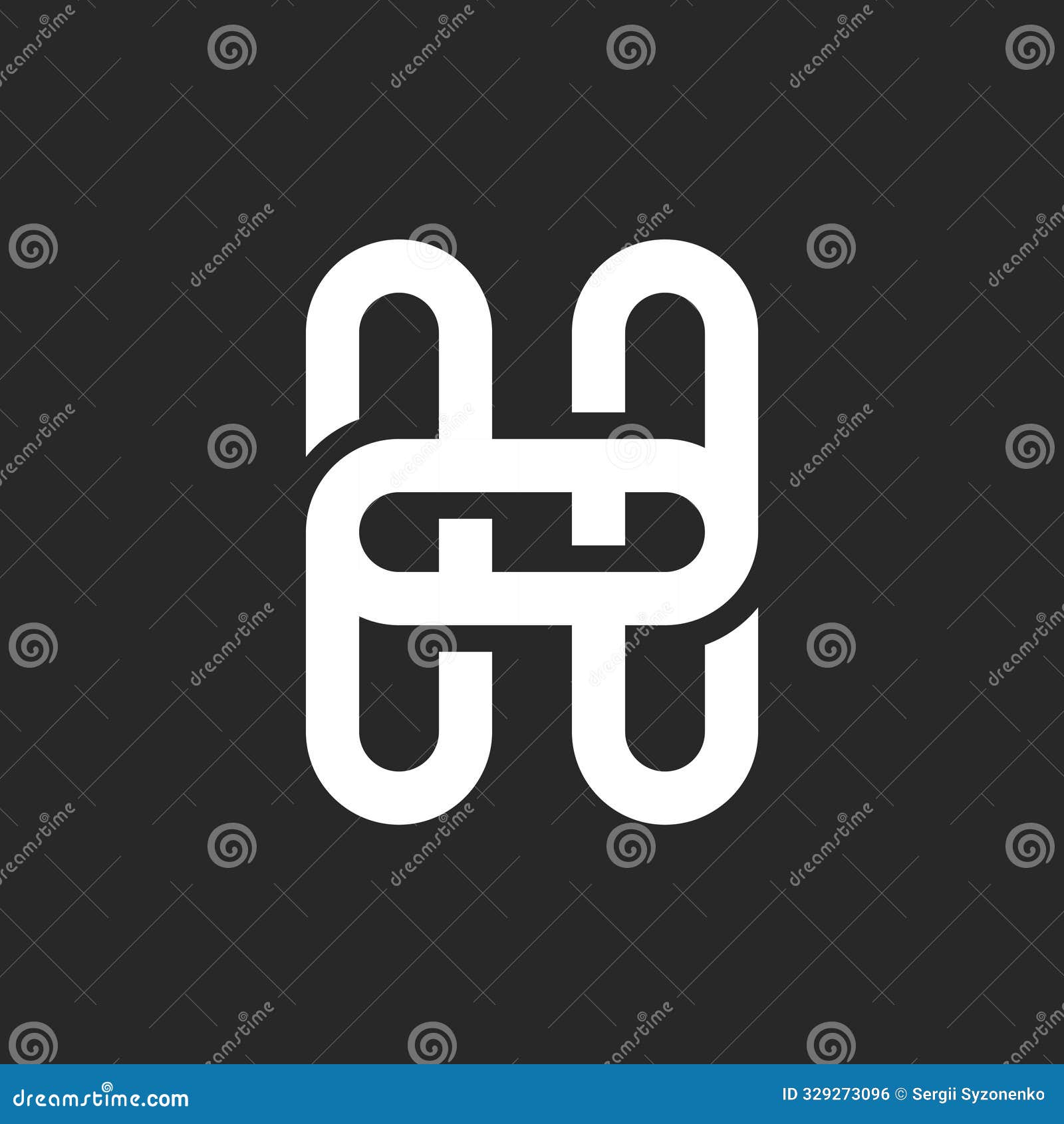 Complex Interwoven Lines Form H Letter Logo Loops-shaped, Modern ...