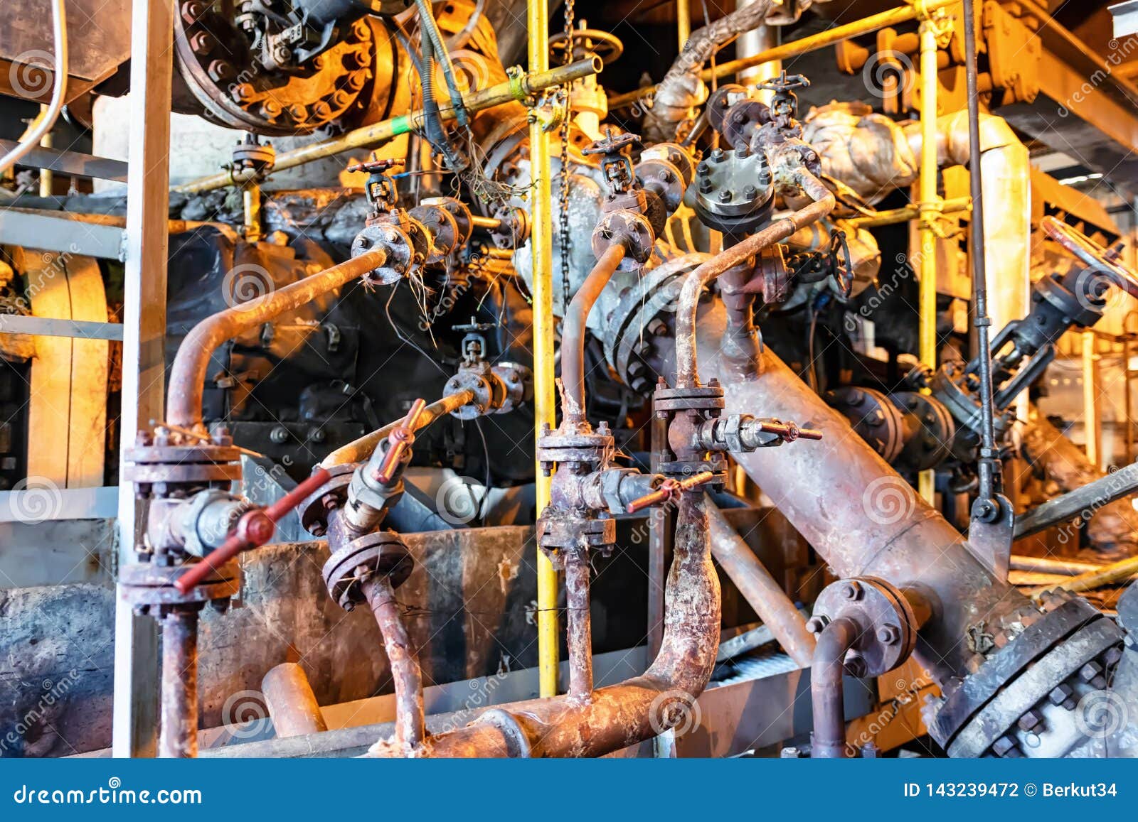 Complex Intricate Pipe Assembly of Old Rusty Pipes Stock Photo - Image ...