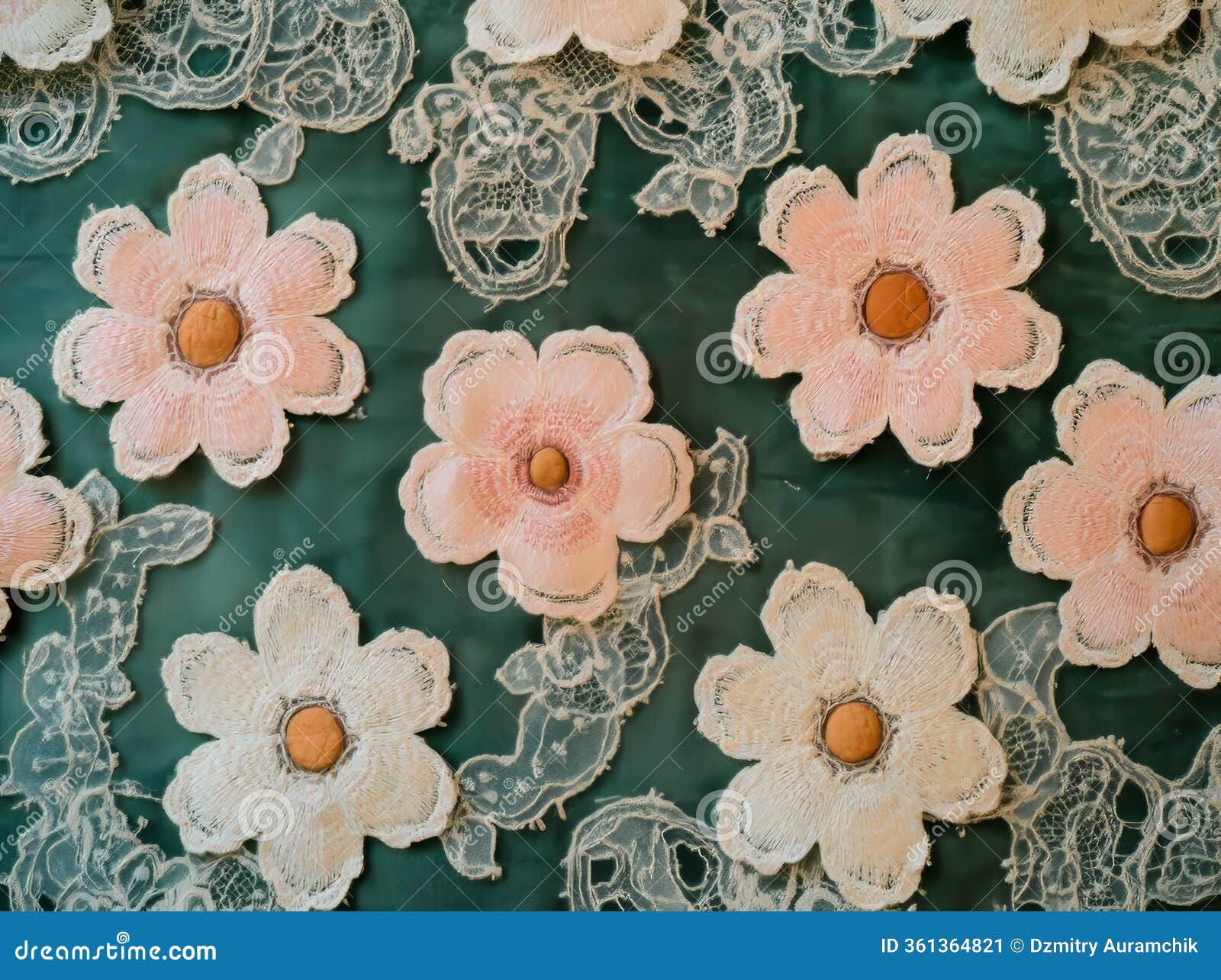 A Complex Lace Pattern with Flower Designs and Earthy Hues, Created for ...
