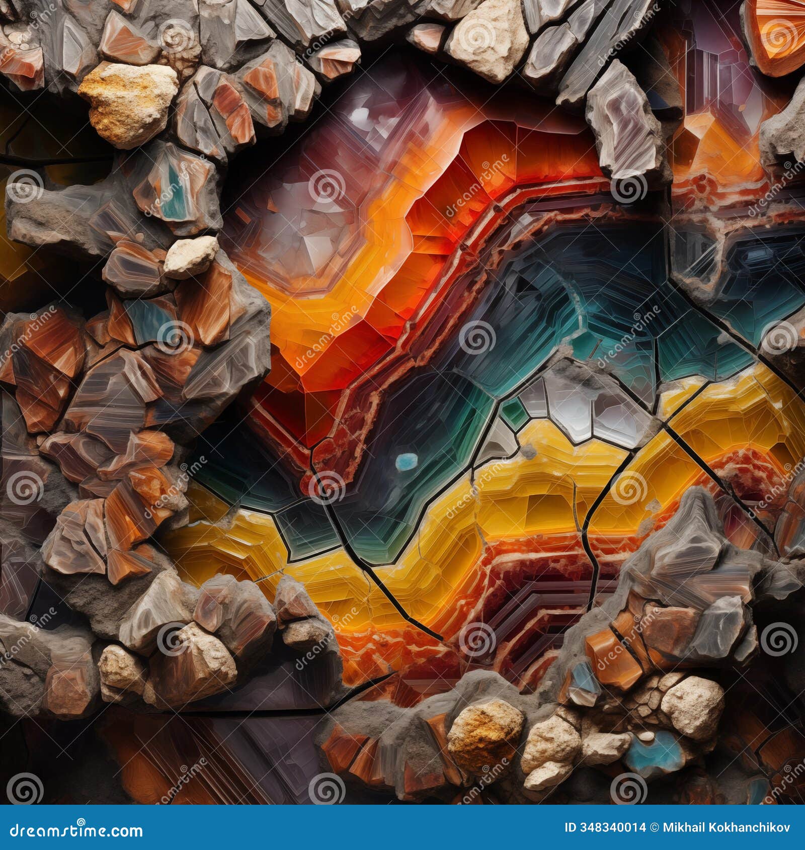 Mineral Formations in Geological Structures Stock Photo - Image of ...