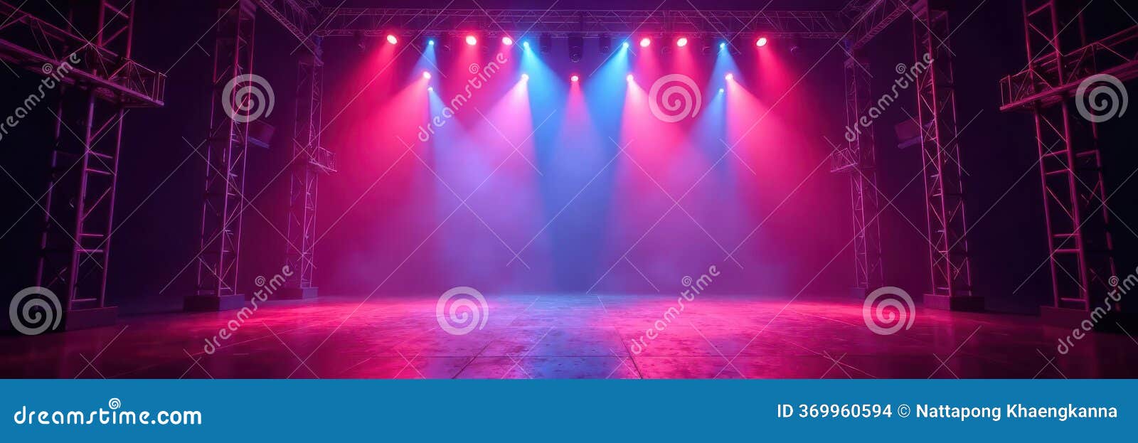 Complex Stage Rigging, Lighting Trusses Overhead, Background, Festival ...