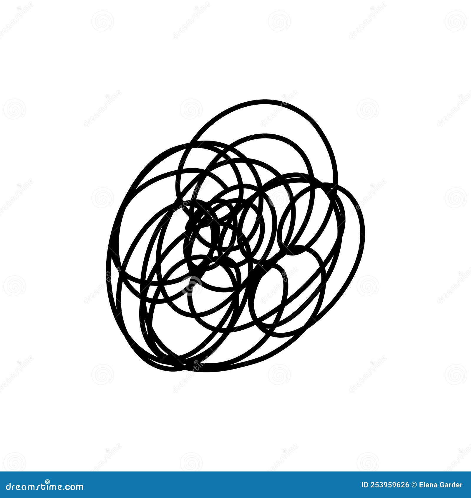 Complex Line. Complicated Way. Messy Ball Concept. Loading Idea Vector ...