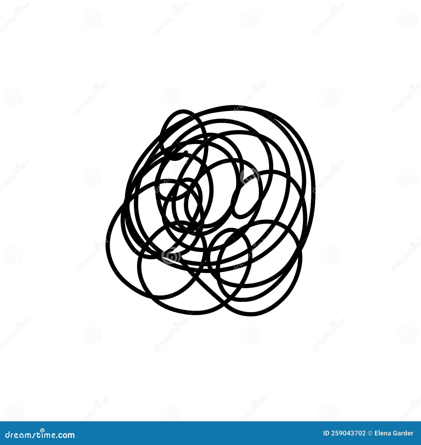 Complex Line. Complicated Way. Messy Ball Concept. Loading Idea Vector ...