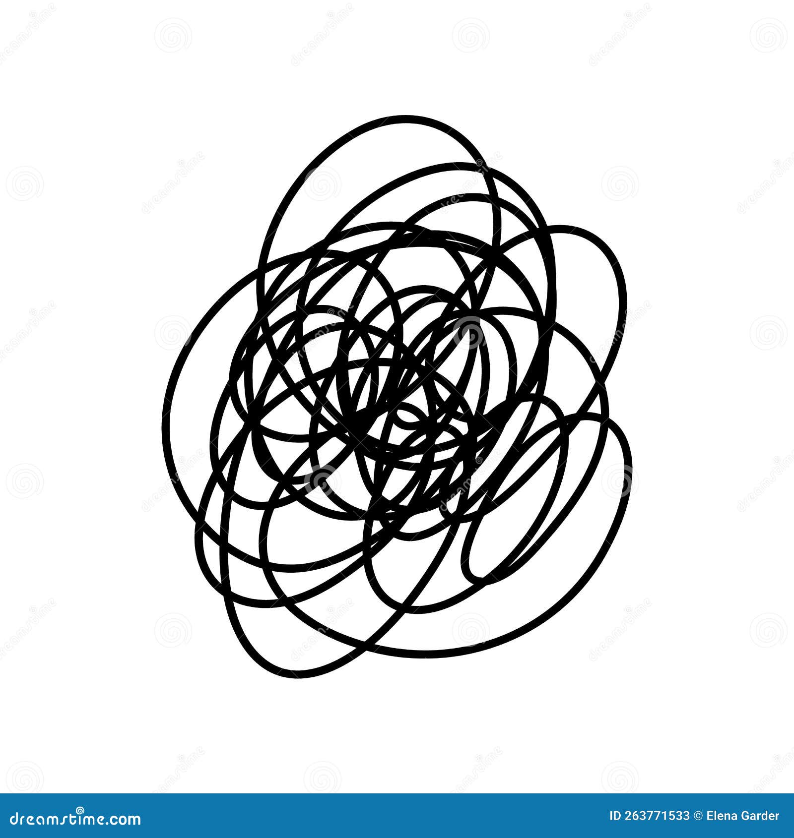 Complex Line. Complicated Way. Messy Ball Concept. Loading Idea Vector ...