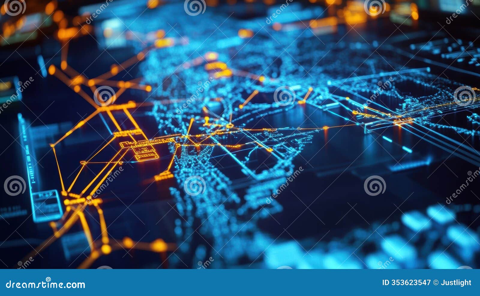 Futuristic Digital Gps Tracking System Locating Shipments and ...