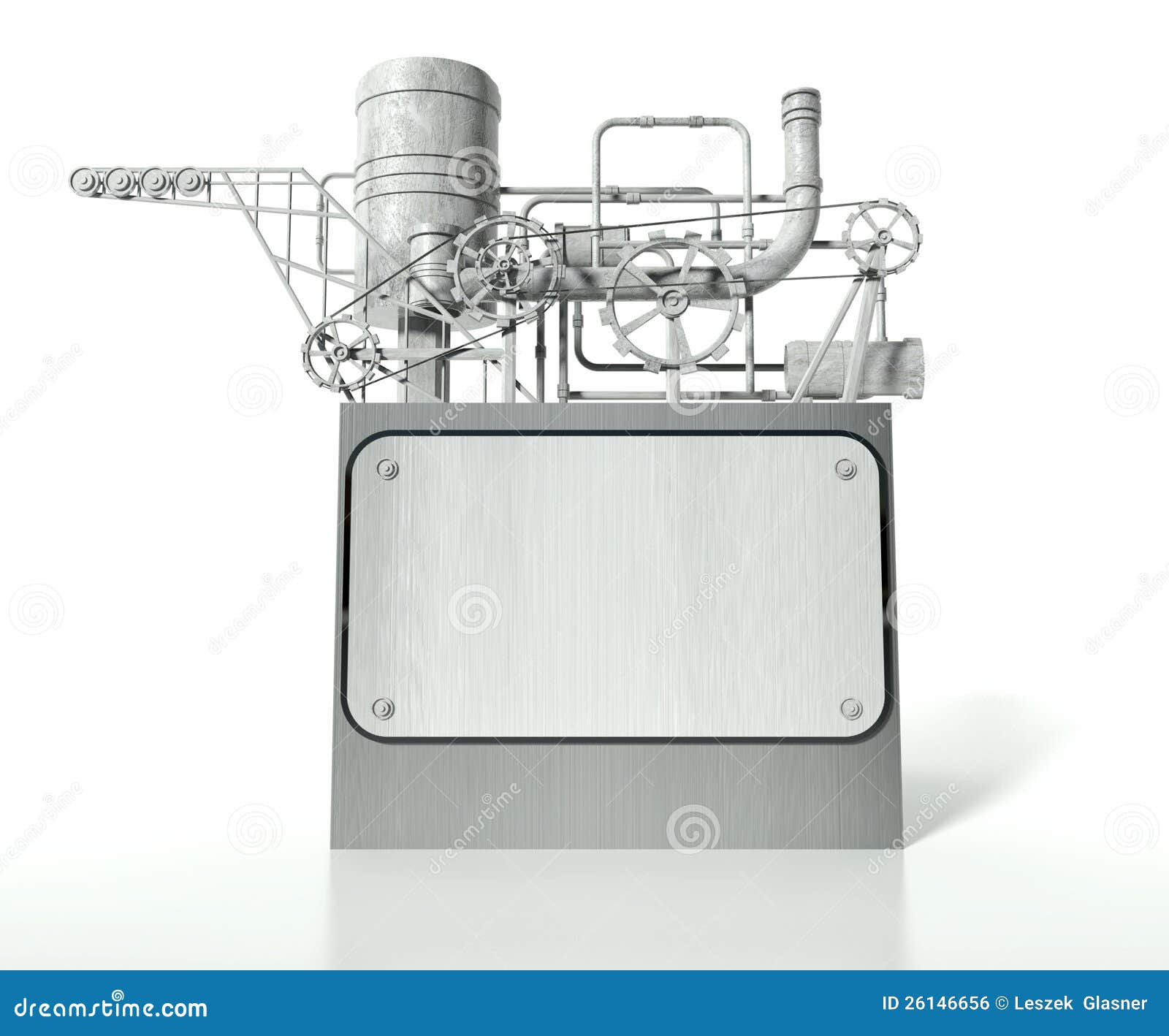 Complex Machine with Blank Board for Text Stock Illustration ...