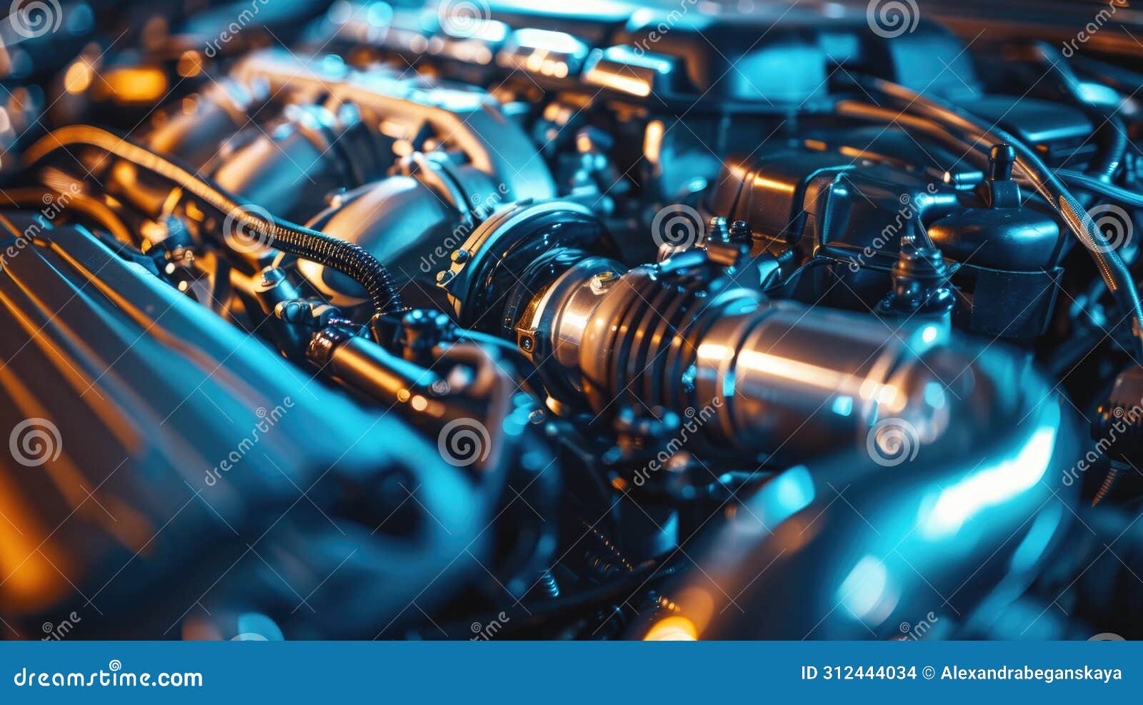 Complex Machine Gears and Engine Parts with Orange Lighting Stock ...