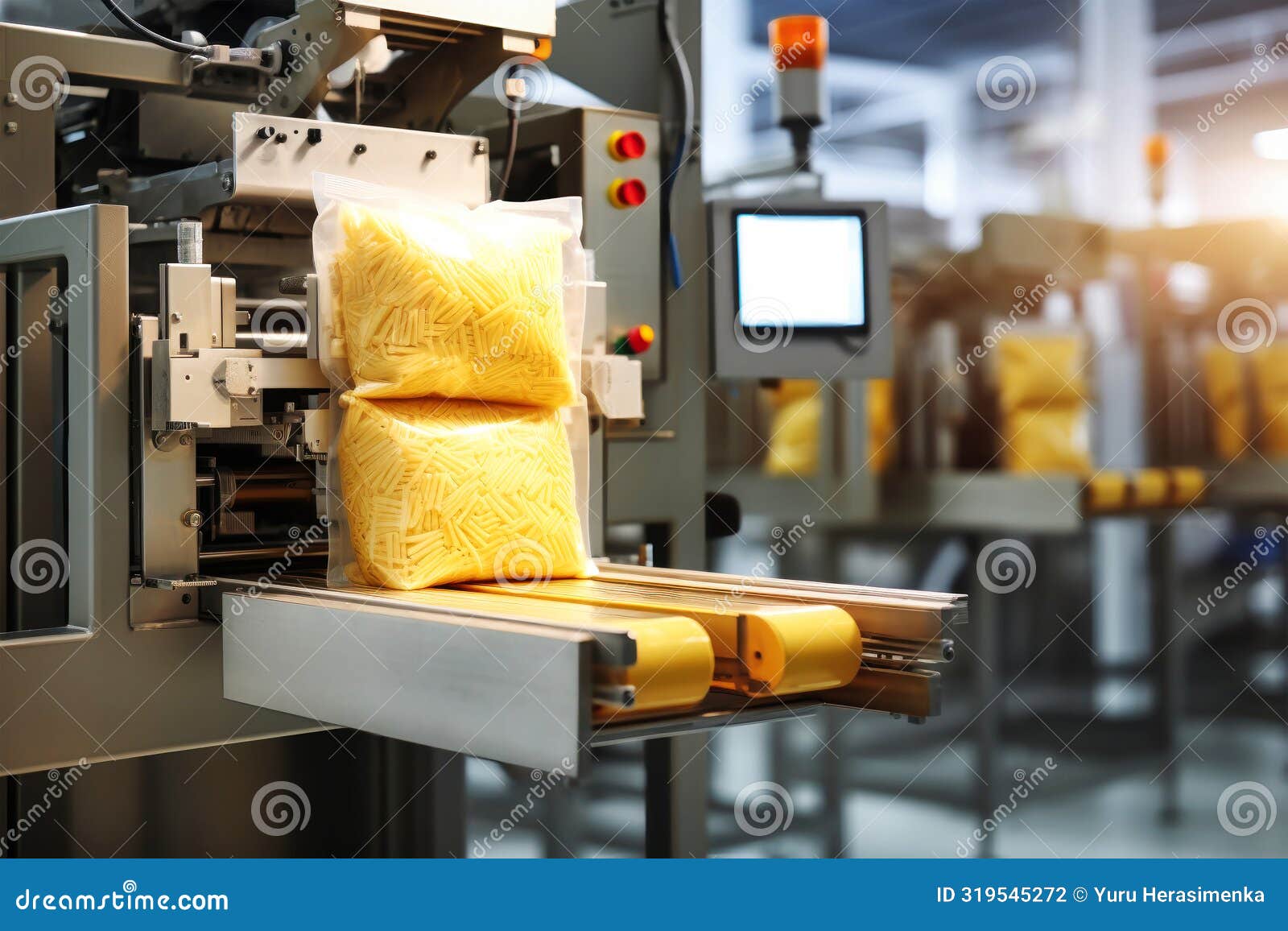 A Complex Machine in a Pasta Factory is Filled with Various Types of ...