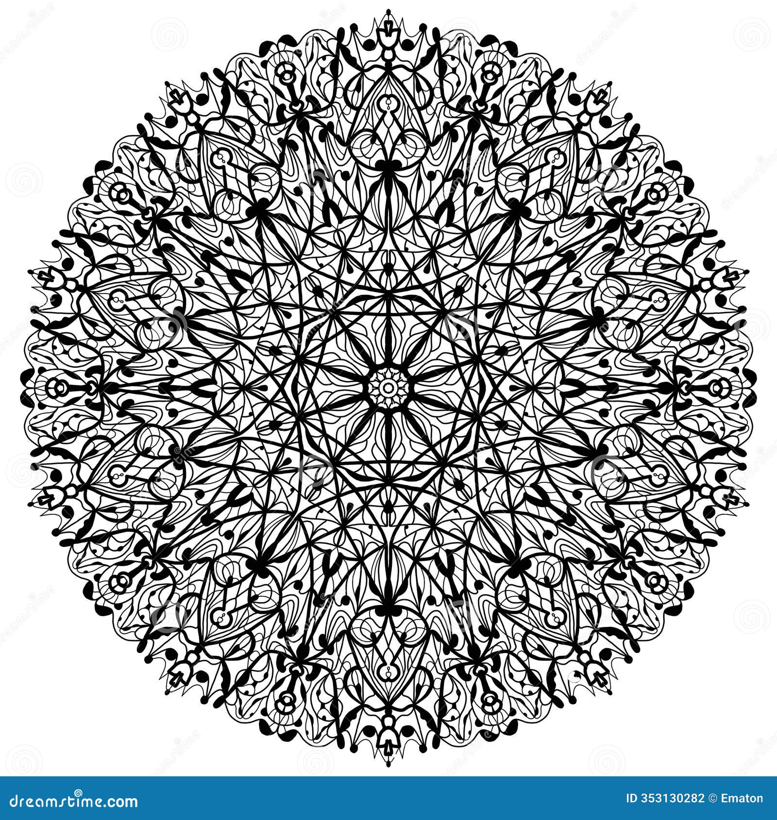 Complex Mandala Coloring Page Stock Illustration - Illustration of ...