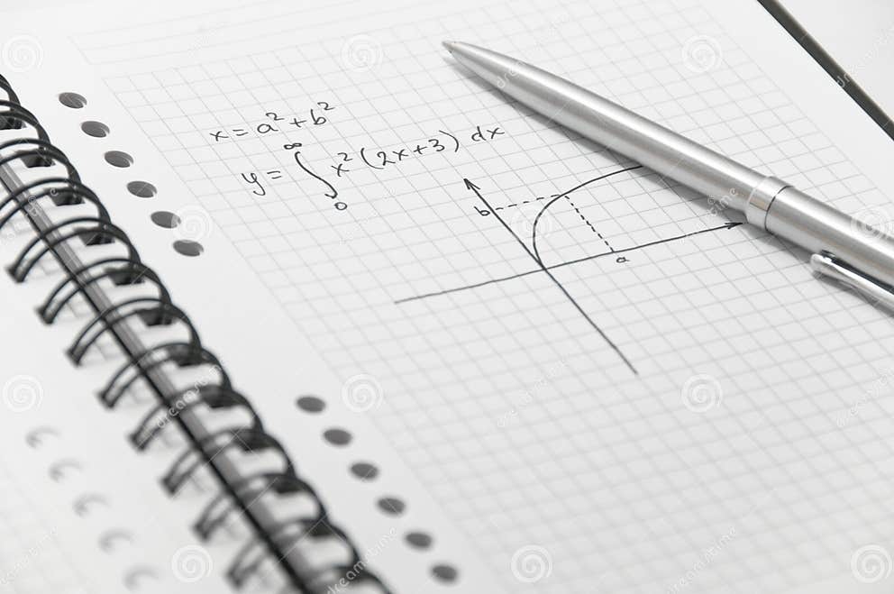 Complex Math Formula (with Simple Graph) Stock Image - Image of notes ...