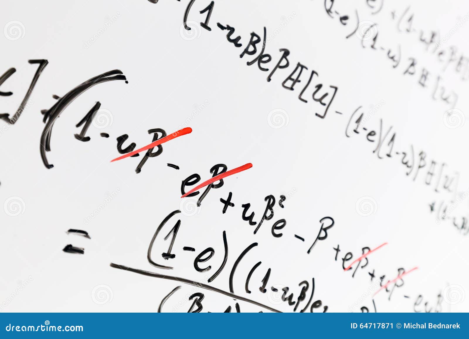 Complex Math Formulas on Whiteboard. Mathematics and Science with ...