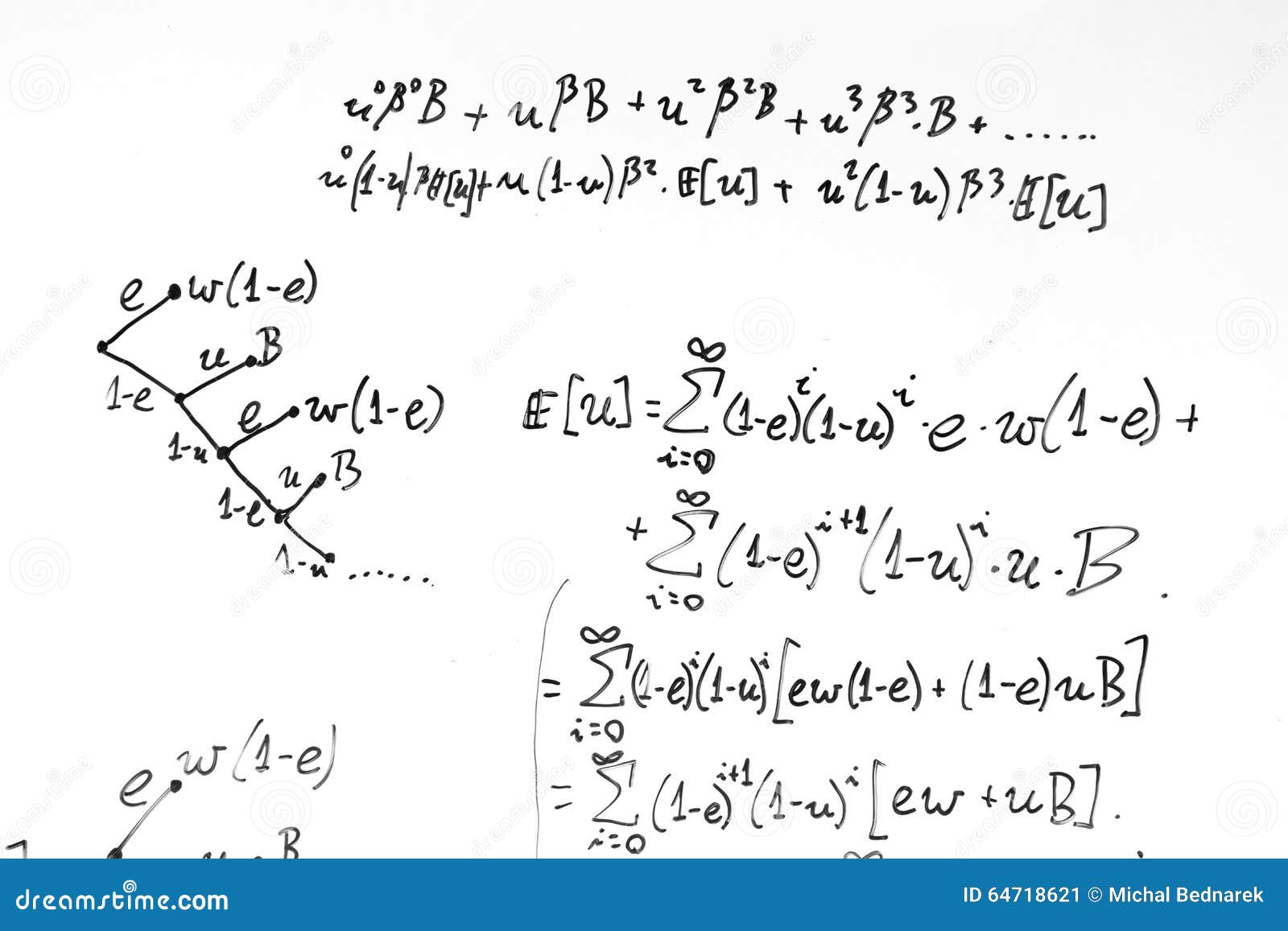 Complex Math Formulas On Whiteboard. Mathematics And Science With ... Complex Math Formulas On Whiteboard. Mathematics And Science With ...