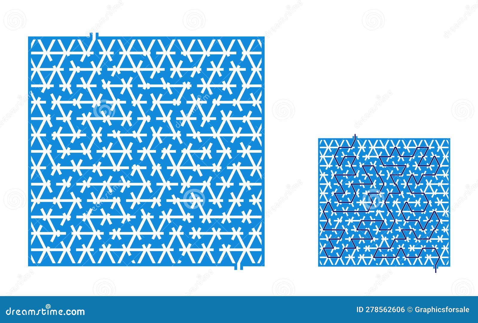Complex Maze Labyrinth Game Blue Color Vector Illustration Stock Vector ...