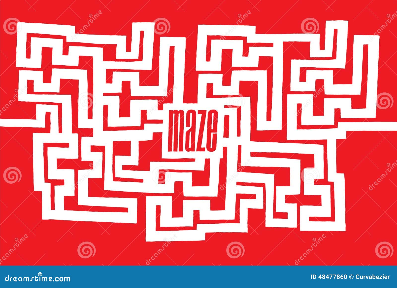 Complex Maze With Word On Its Center Stock Vector - Image: 48477860