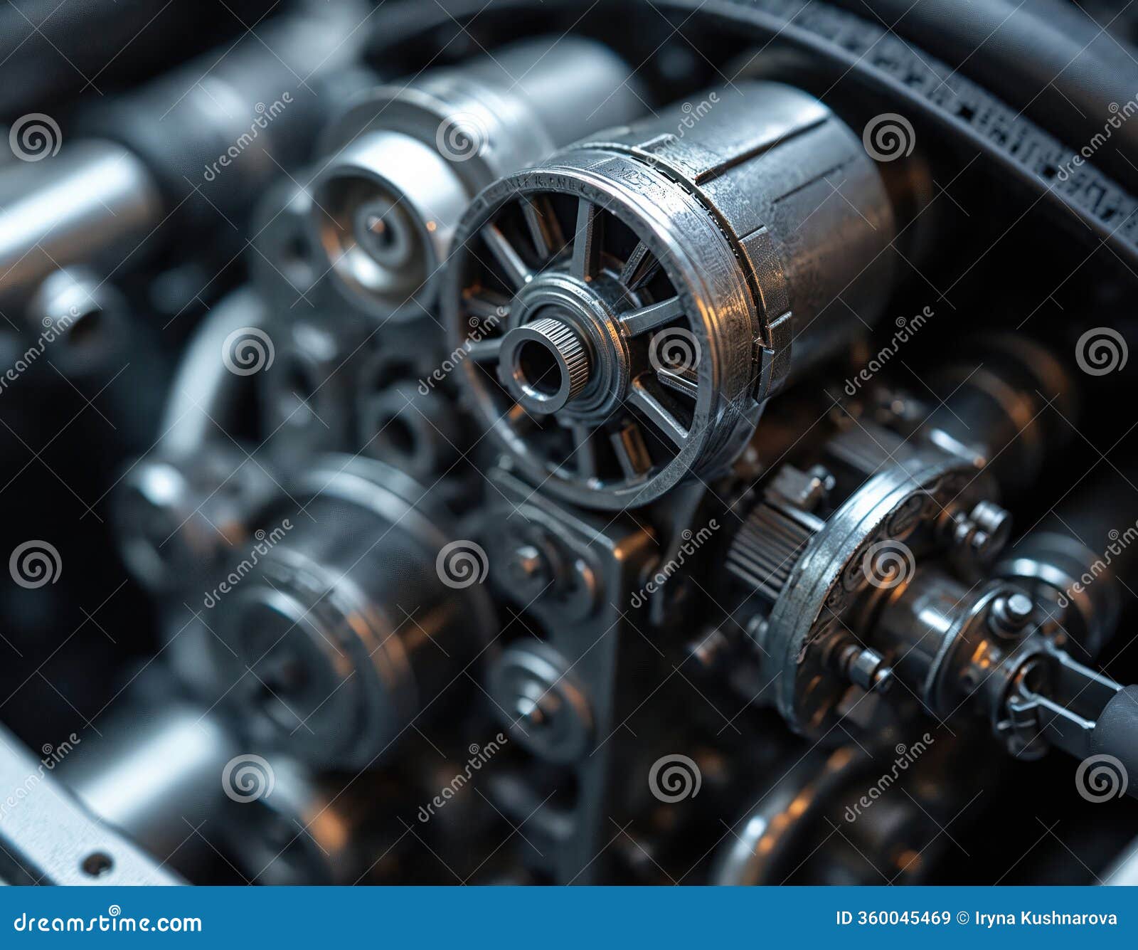Complex Mechanical Engine System Displayed. Intricate Gearing ...