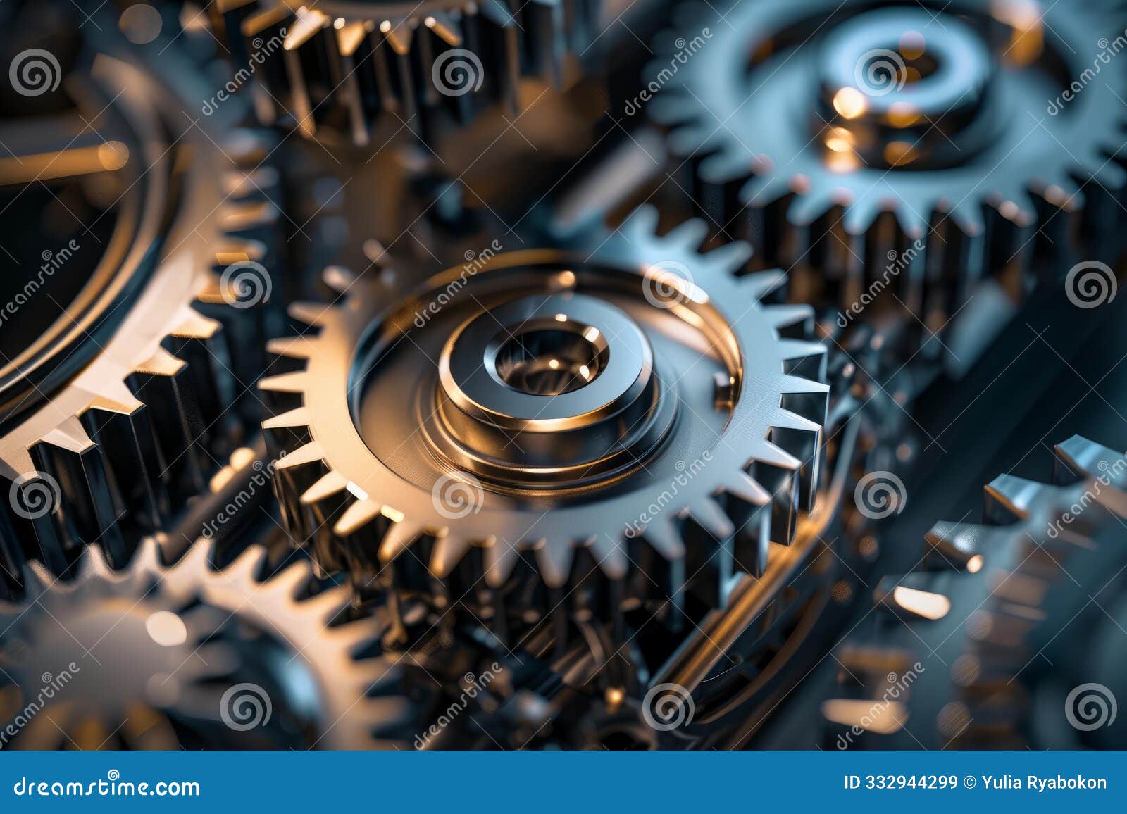 Complex Mechanism of Metal Cogwheels Interlocking and Rotating Stock ...