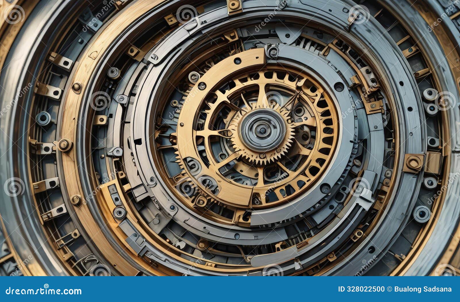 Complex Metallic Structure with Interlocking Gears and Metallic Rings ...