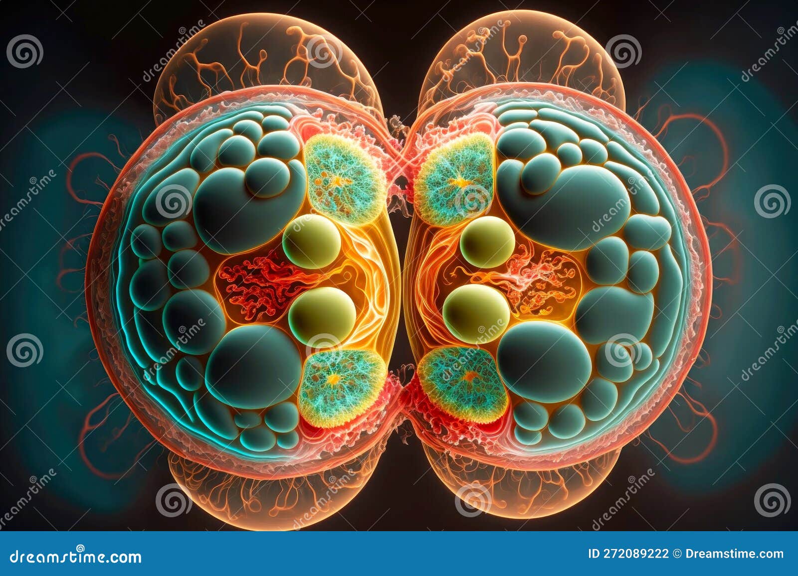 Complex Microbiological Process of Cell Division with Formation of Two ...