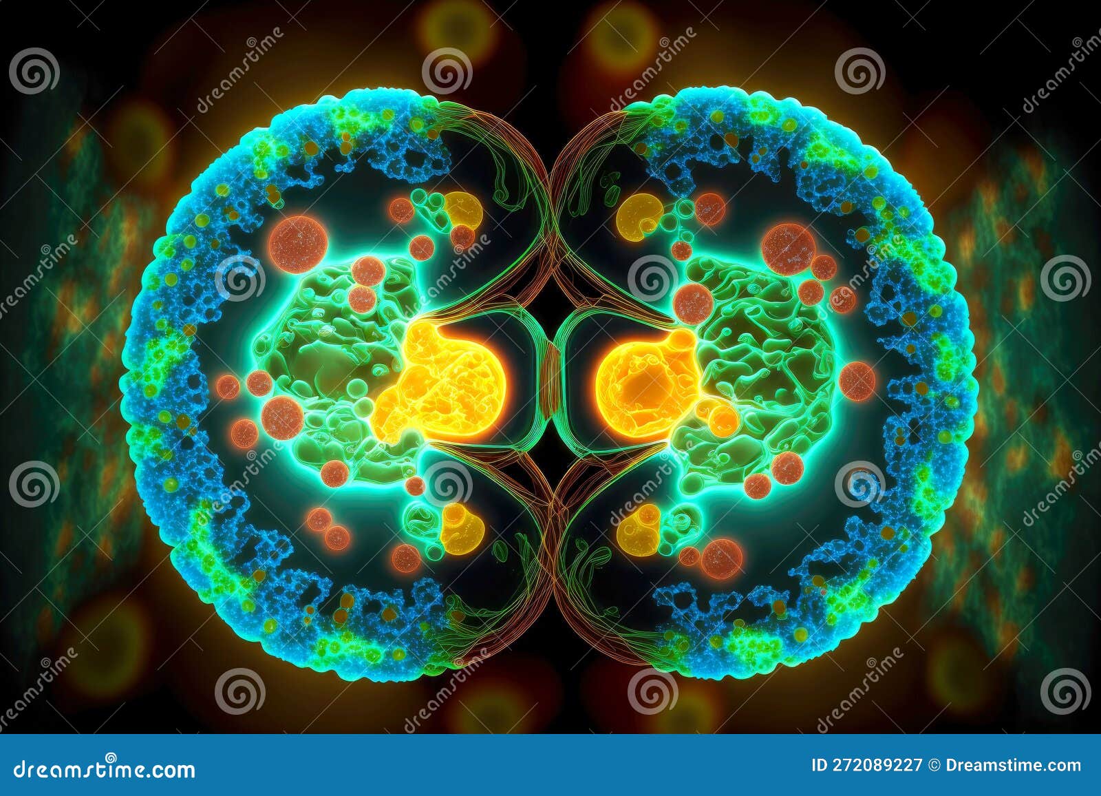 Complex Microbiological Process of Cell Division with Formation of Two ...