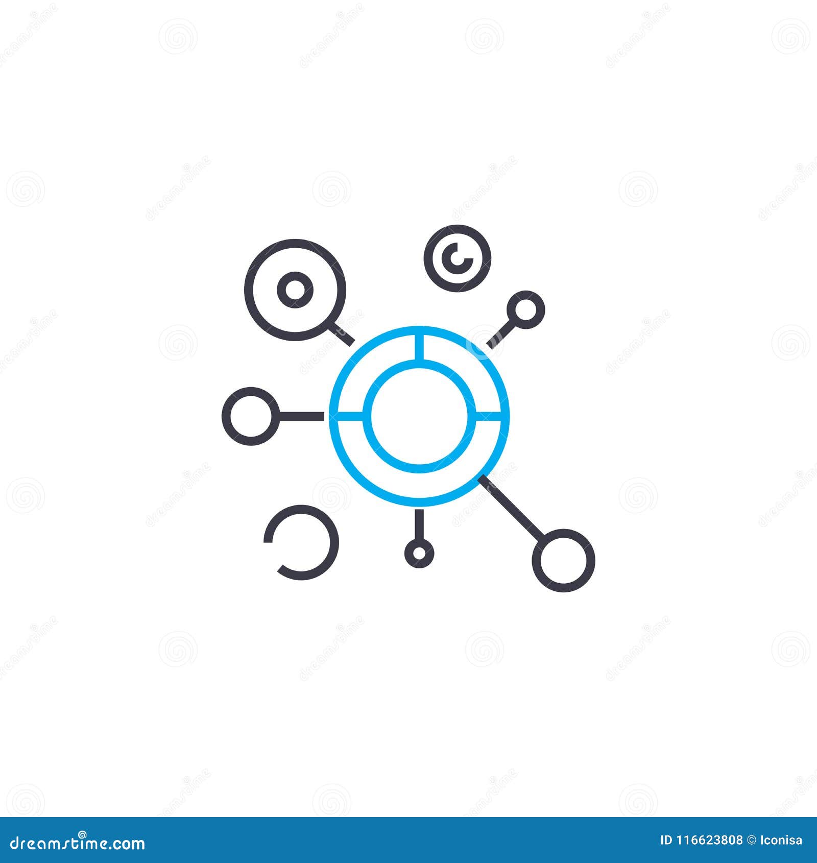 Complex Model Vector Thin Line Stroke Icon. Complex Model Outline ...