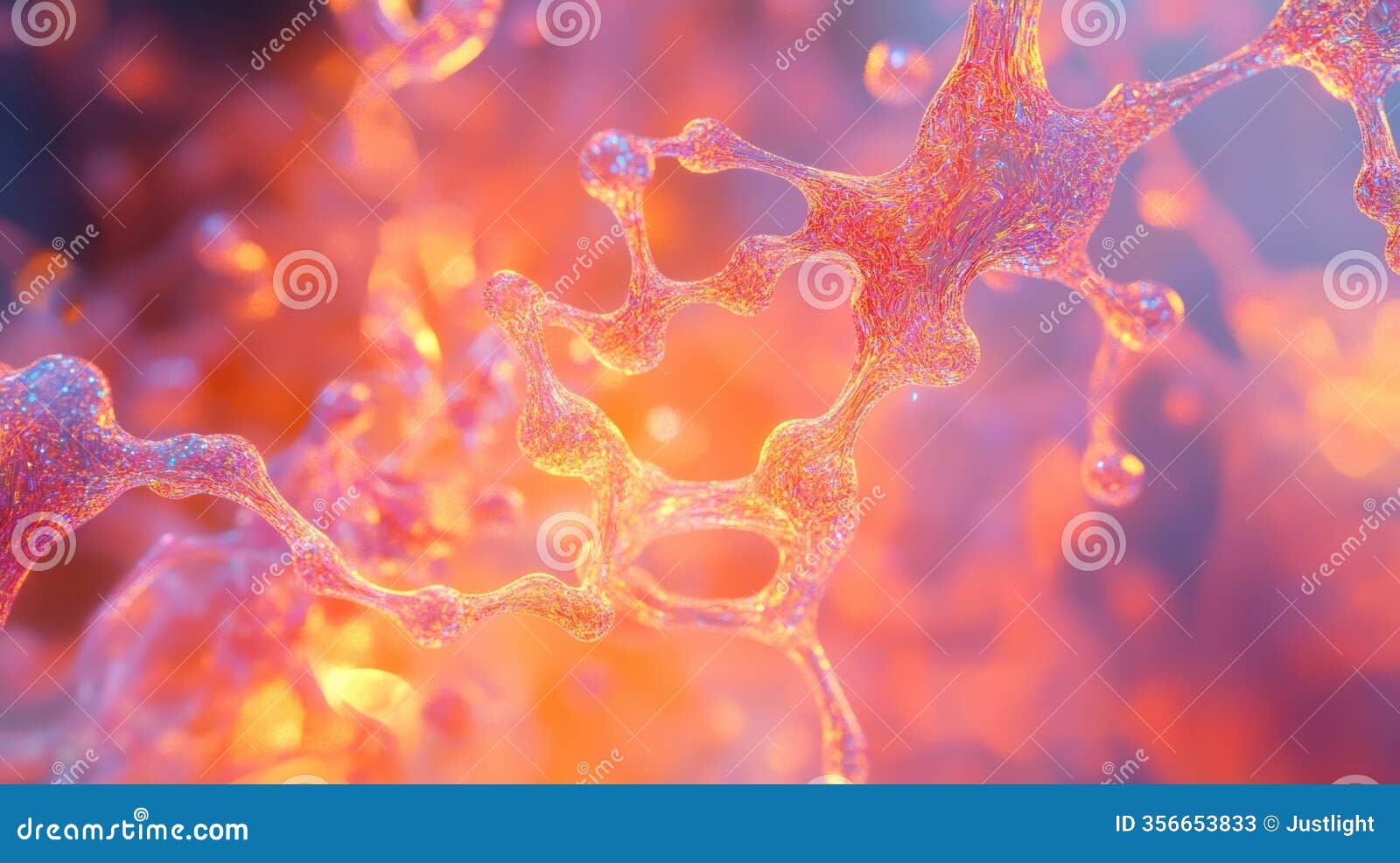 Abstract Molecular Structure Connecting in a Network of Nodes Stock ...