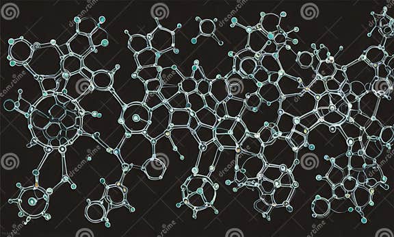 Complex Molecular Structure, Composed Interconnected Hexagons and ...