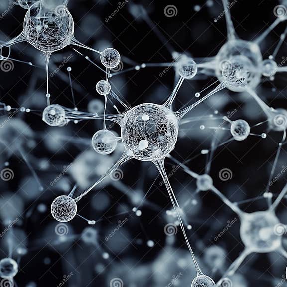 Complex Molecular Structure in Dark 3D Design with Interconnected ...