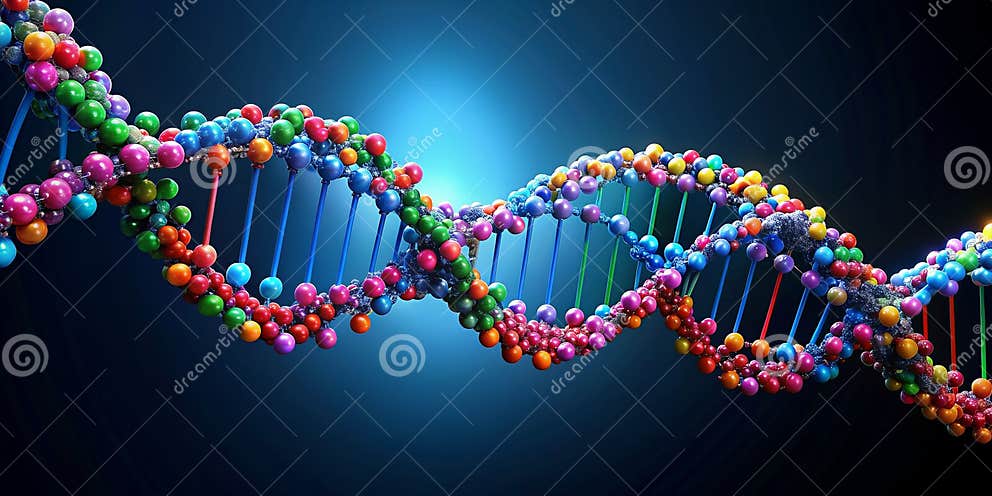 Complex Molecular Structure of DNA in Bright Colors on a Dark ...