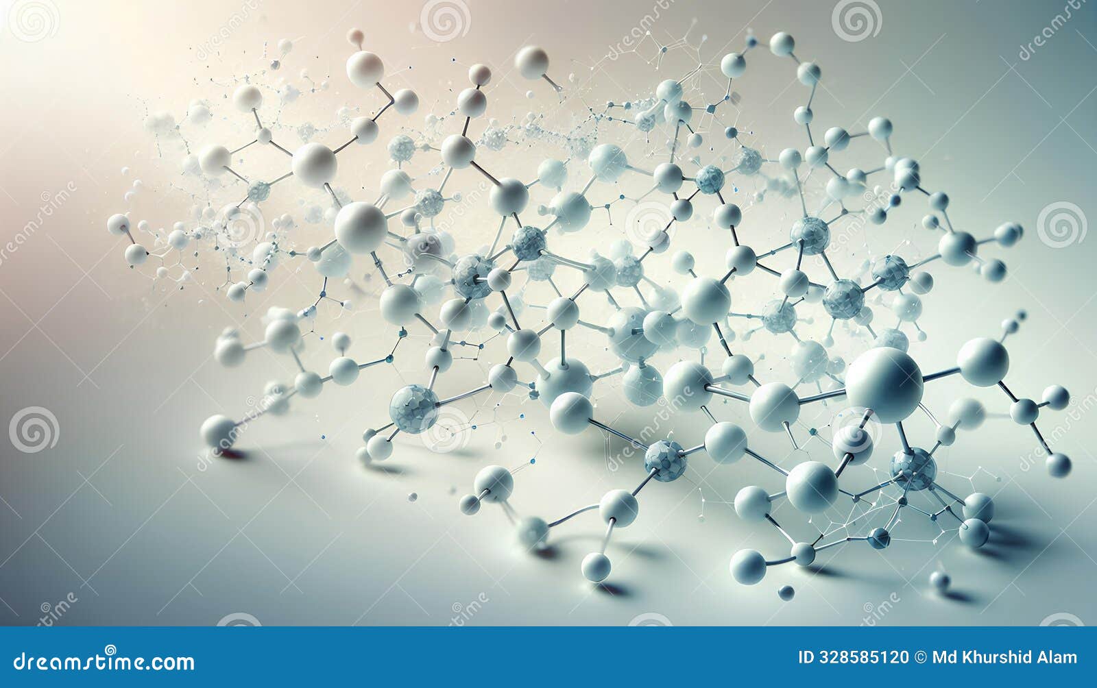 Complex Molecular Structure with Interconnected Spheres and Bonds ...