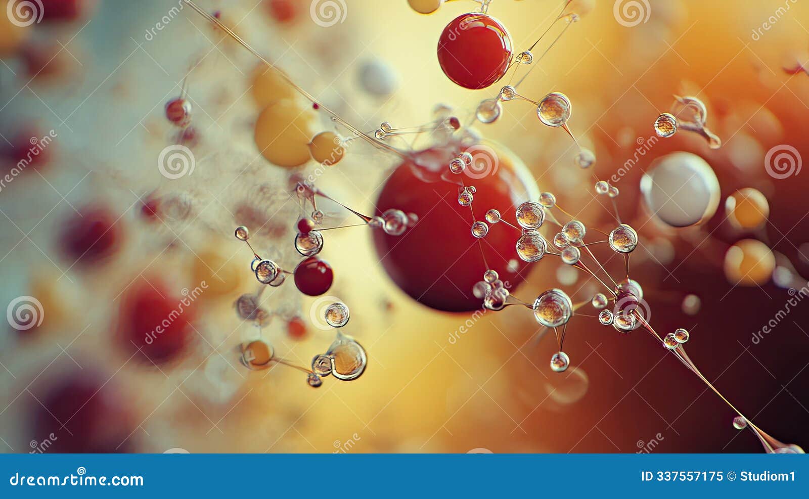 Complex Molecular Structure with Spherical Particles. Futuristic ...