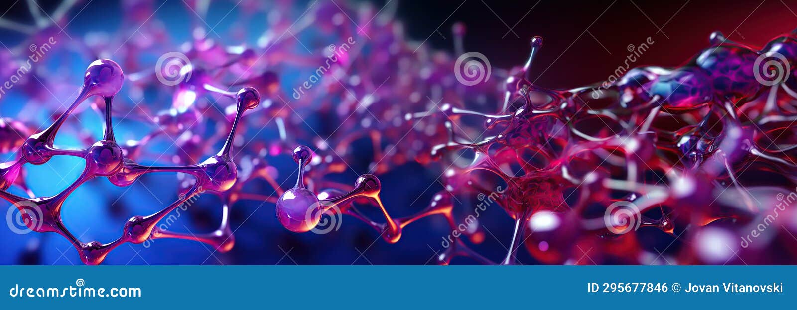 Complex Molecule 3D Illustration. Abstract Molecular Lattice, Cellular ...