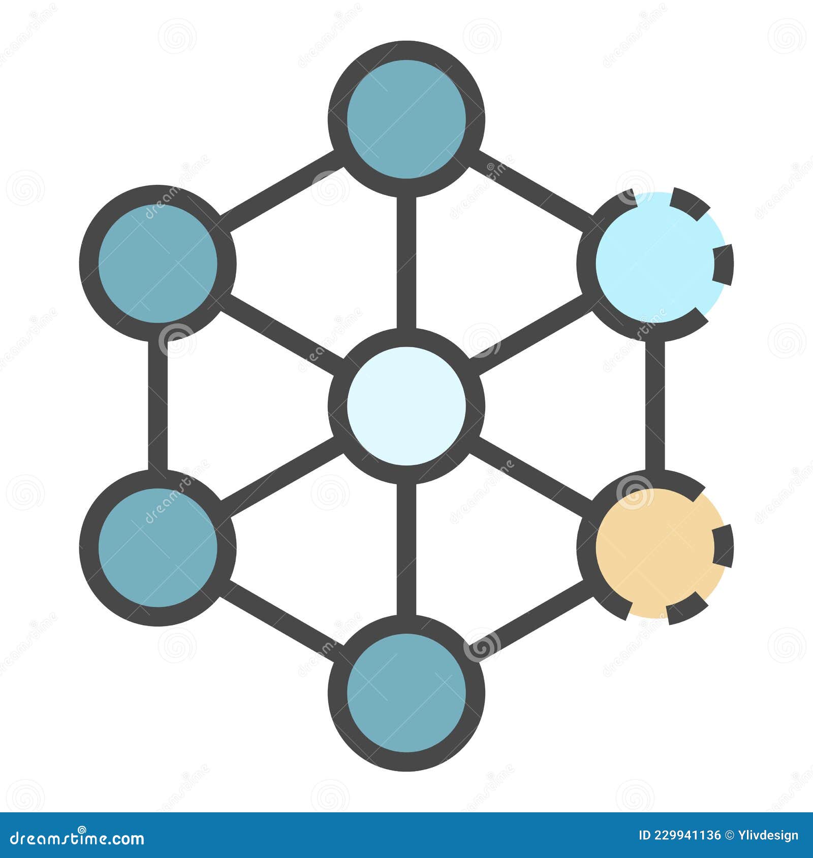Complex Molecule Icon Color Outline Vector Stock Vector - Illustration ...