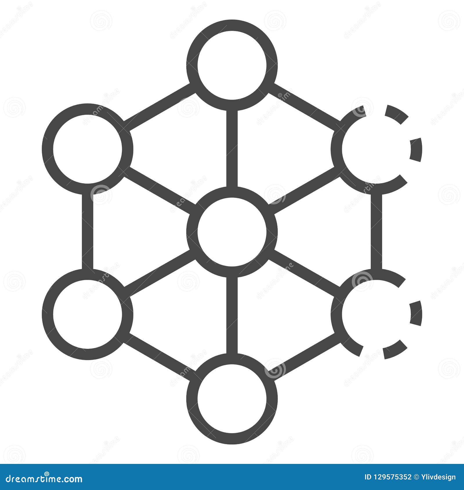 Complex Molecule Icon, Outline Style Stock Vector - Illustration of ...