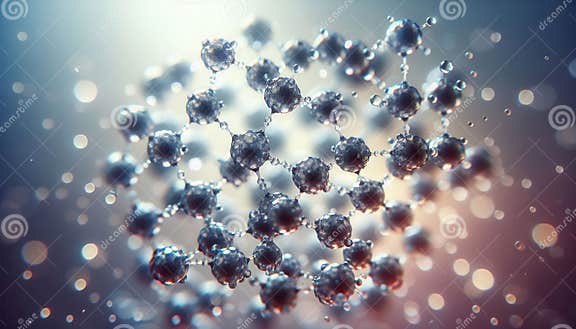 A Complex Molecule Structure Formed by Interconnected, Reflective ...