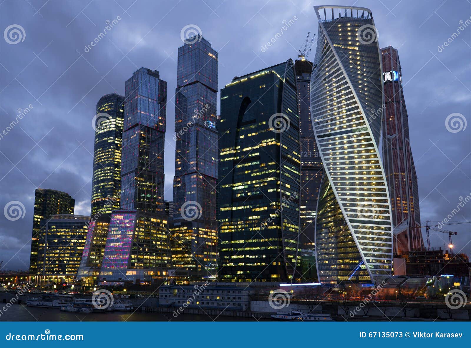 Complex Moscow-city Cloudy April Evening Editorial Stock Photo - Image ...