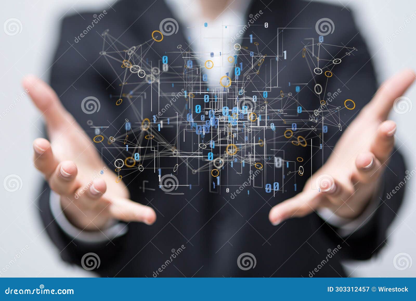 Complex Network with Binary Numbers. Big Data Visualization Background ...