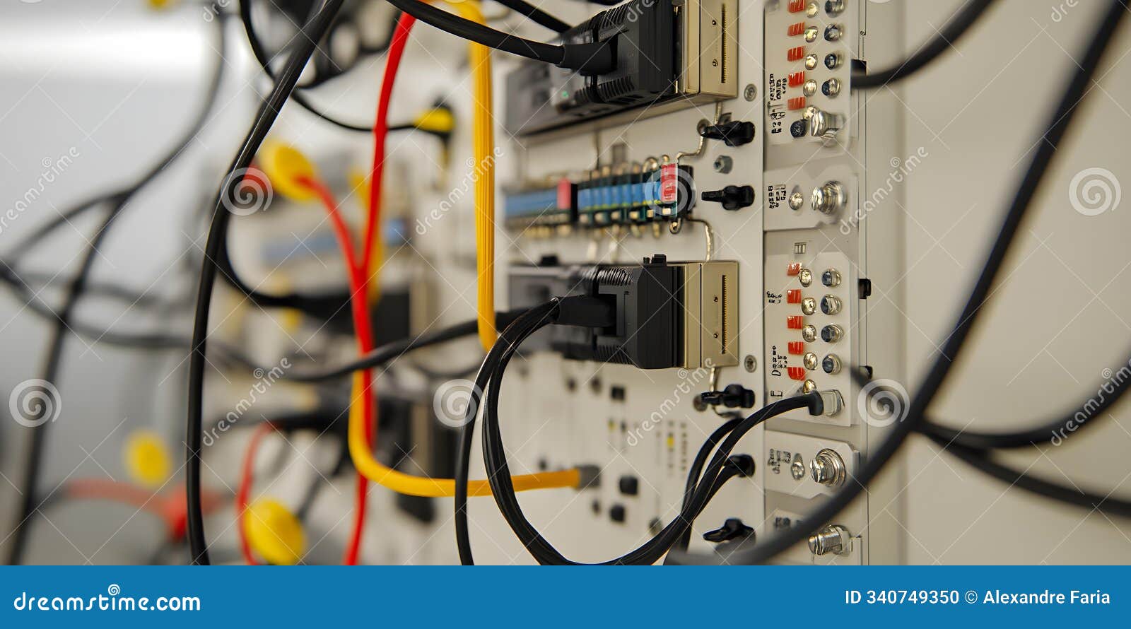 Complex Network of Cables and Electronic Components Stock Illustration - Illustration of systems ...