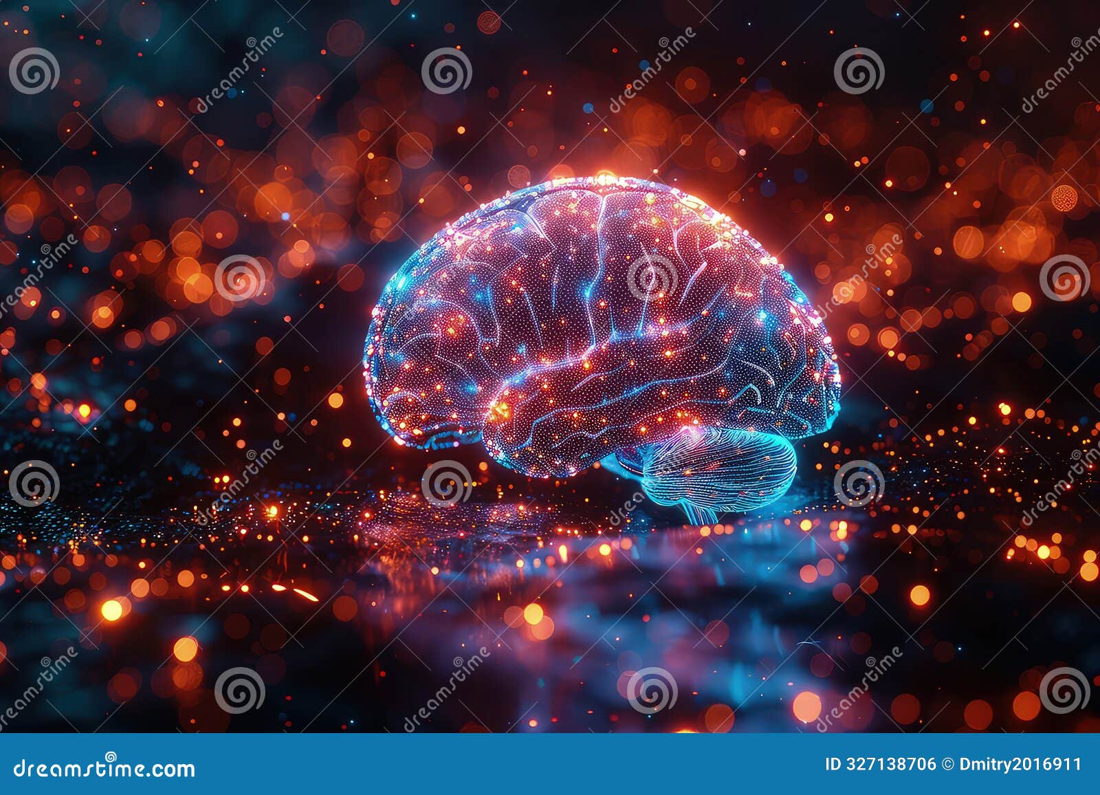 The Complex Network of Connections in the Human Brain. Stock Photo ...