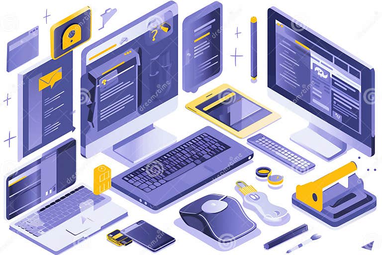 Complex Network of Devices and Data, Representing the ...