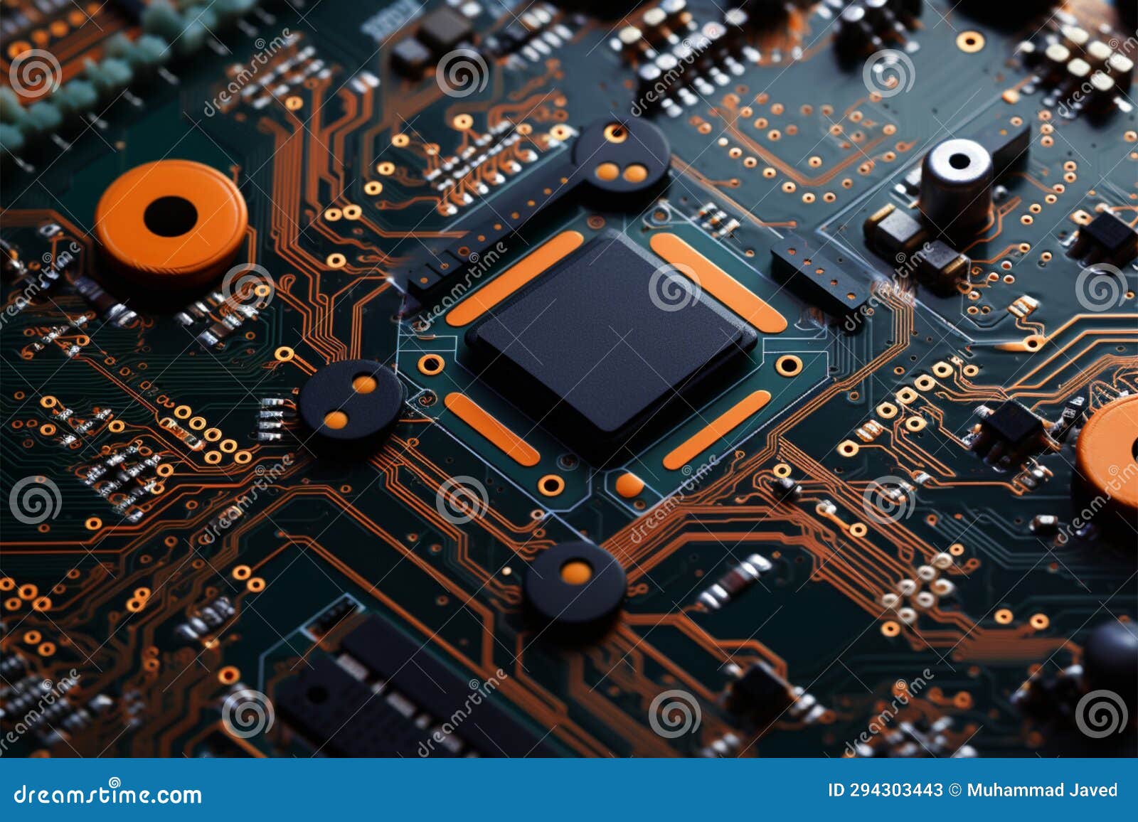A Complex Network of Electronic Components, Neatly Arranged on the ...