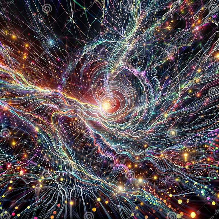 Cyber Cube: 3D Glowing Wires Form Glowing Structure, Generative Ai ...