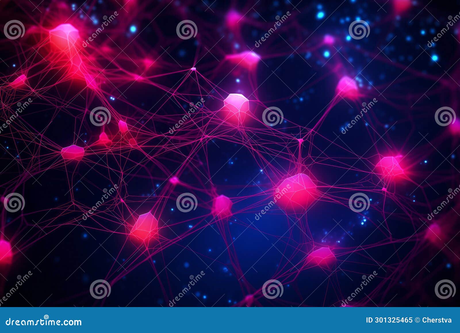 Complex Network with Glowing Connections and Junctions, Symbolizing a ...